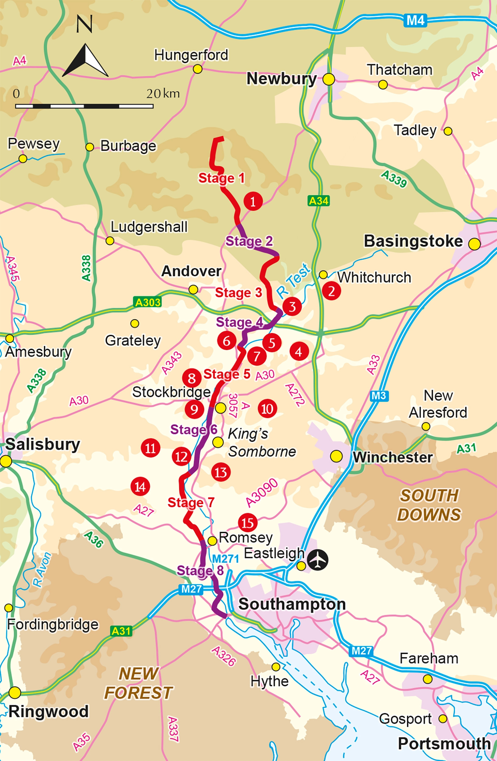 Guidebook to walking Hampshire's Test Way and 15 day… | Cicerone Press