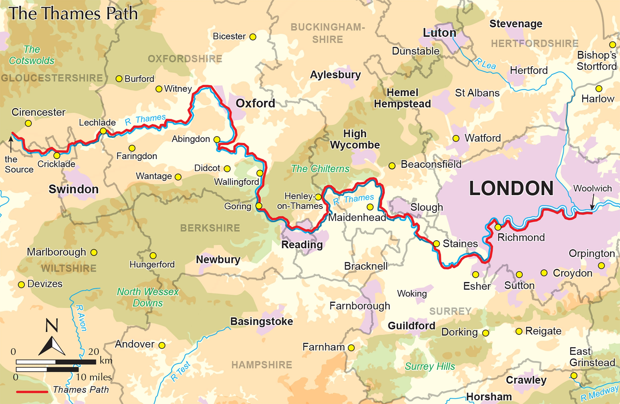Thames Path national trail OS map booklet | Cicerone Press