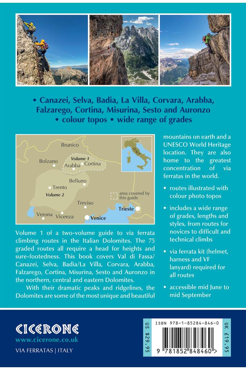 Dolomites via ferratas guidebook - 75 graded routes | Cicerone Press