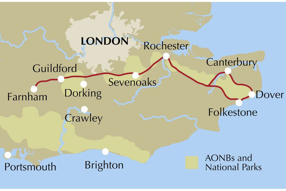 North Downs Way Map - national trail OS map booklet | Cicerone Press