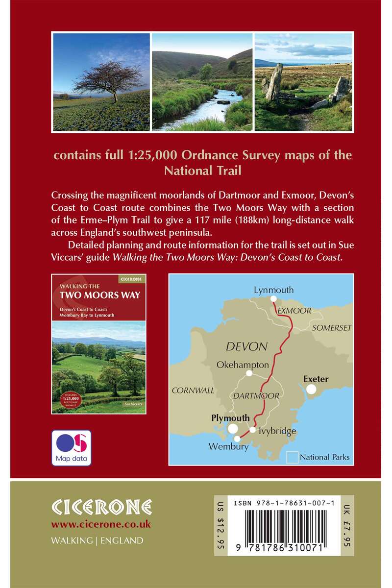 Two Moors Way walk map booklet | Cicerone Press