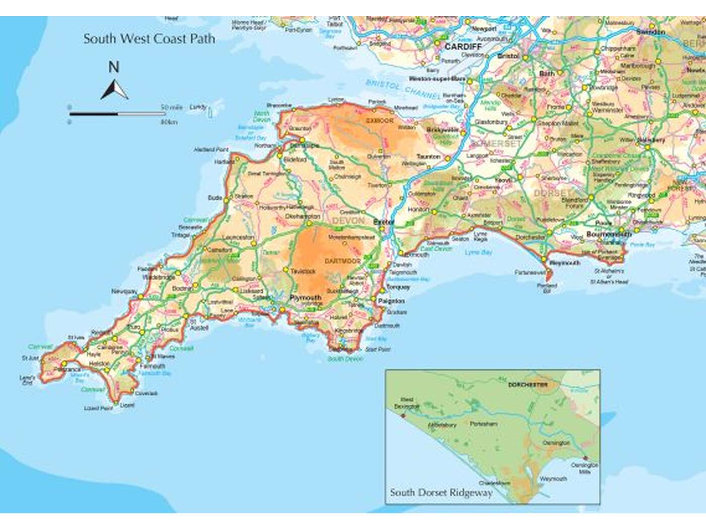 South West Coast Path Map (South) Plymouth to Poole… | Cicerone Press